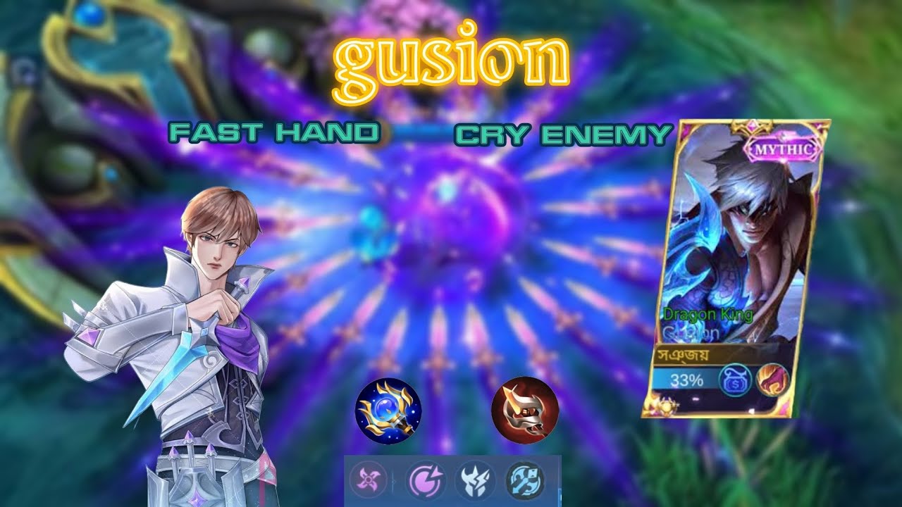 gusion fast hand gameplay~enemy crying 😂~gusion epic skin mlind - YouTube