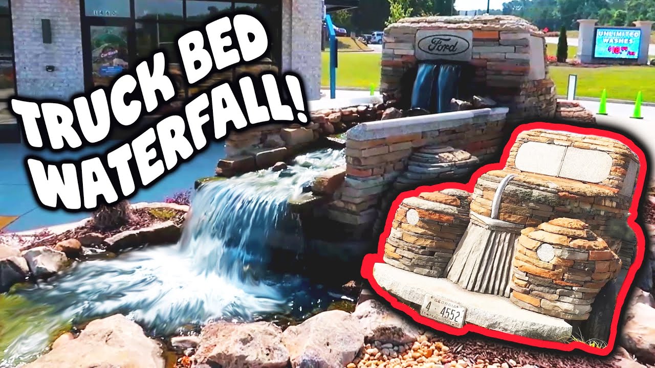 Hand-Built Stacked STONE TRUCK WATERFALL! - YouTube