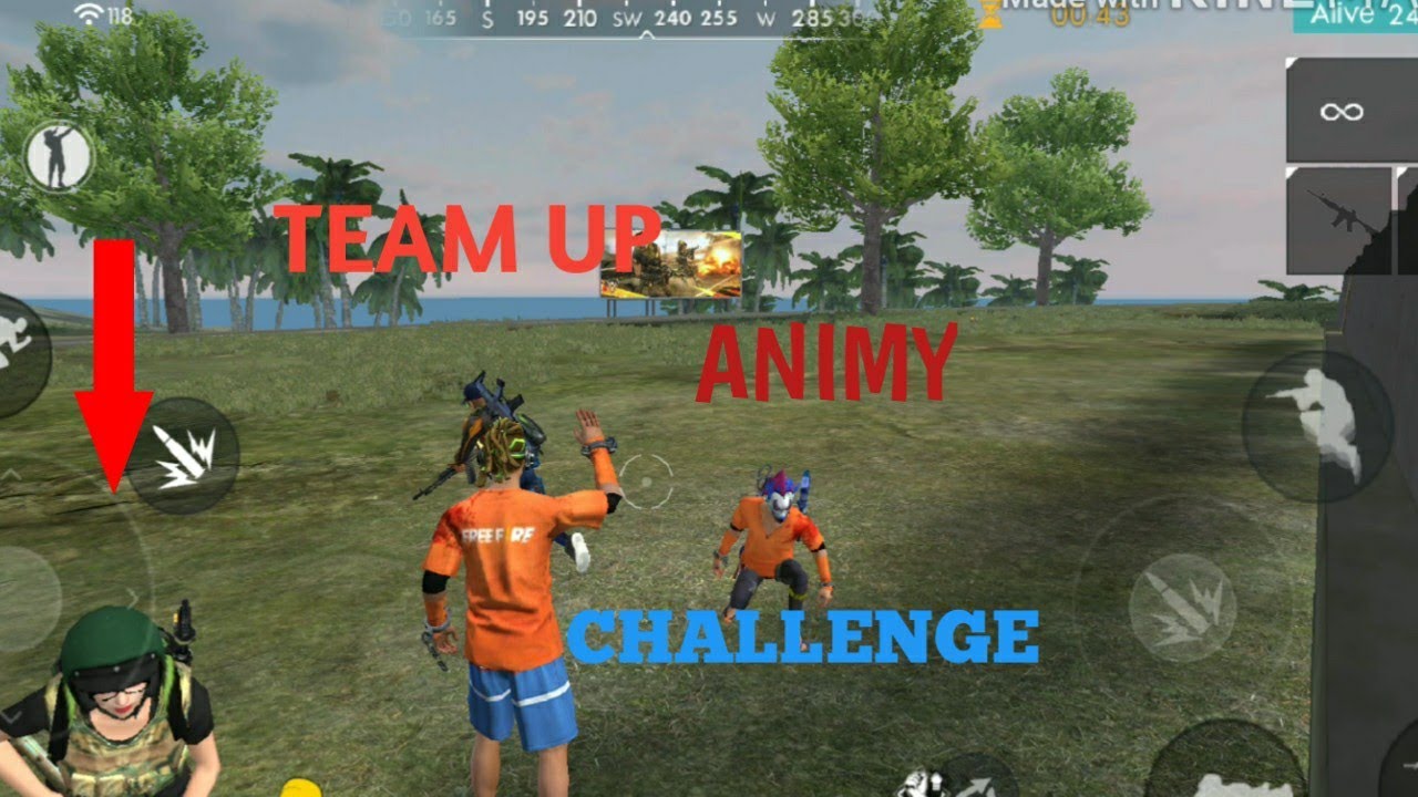 free fire gameplay with team up challenge - YouTube