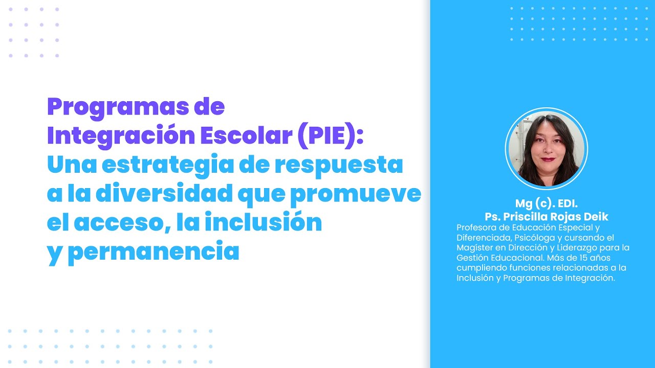 Programas de Integración Escolar (PIE): Una estrategia que promueve la ...