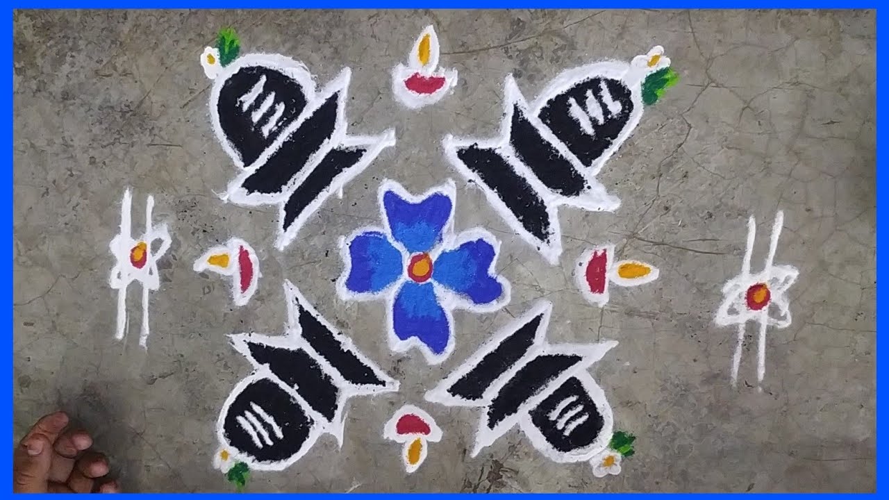Shivling Rangoli !! 16 Somvar Vrat Rangoli !! Shivling Rangoli !! 8×8 ...
