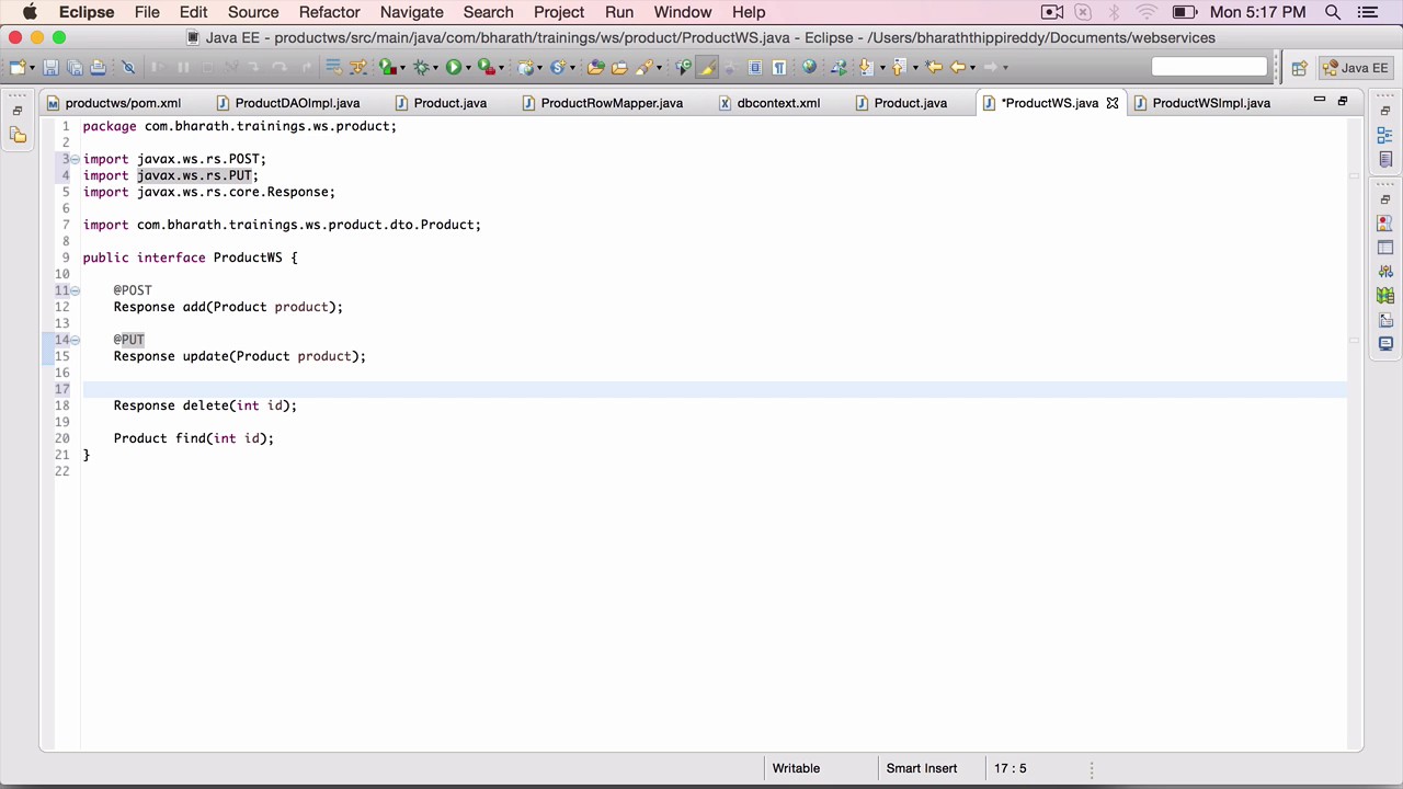 Rest Web Service Project Part 8 Annotate The Rest Resources Youtube