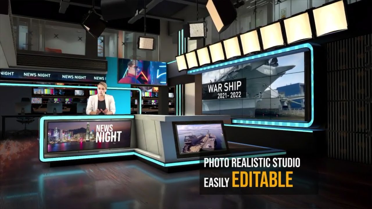Virtual Studio Newsroom - After Effects Template - YouTube