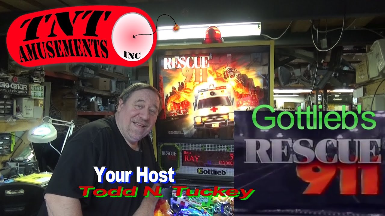 #818 Gottlieb RESCUE 911 Pinball Machine with Moving Helicopter Fix ...