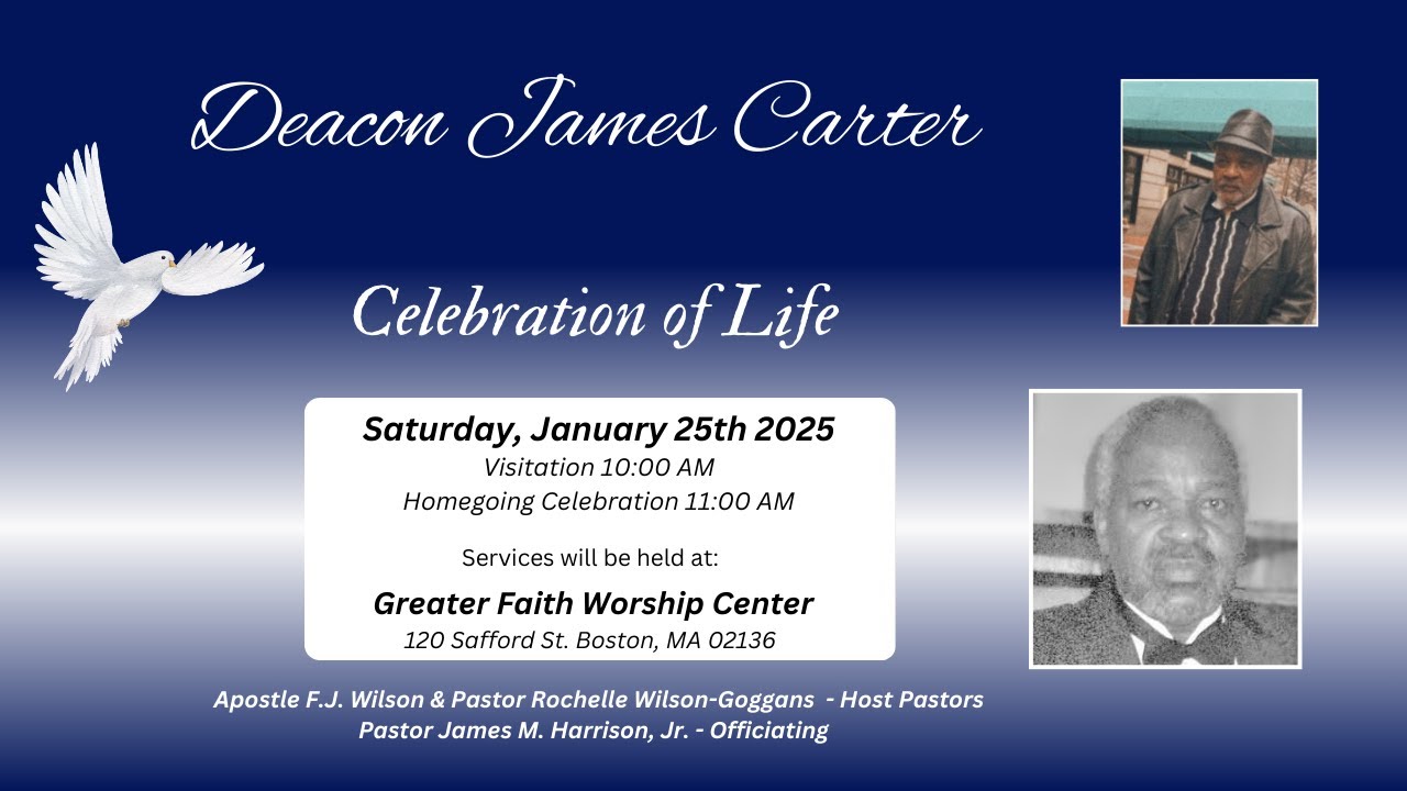 Celebrating the Life of Deacon James Carter, Sr. - YouTube