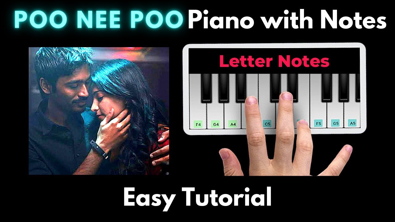 Poo nee poo Piano Tutorial with Notes | Anirudh | Perfect Piano | 2021 ...