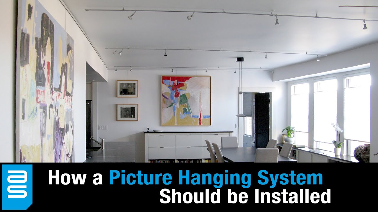 How a picture hanging system should be installed - ASHanging.com - YouTube