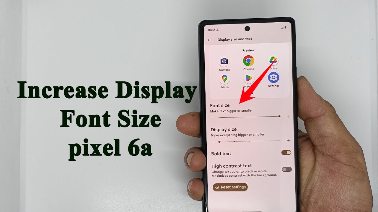 How to change the font size on a Google pixel 6a - YouTube