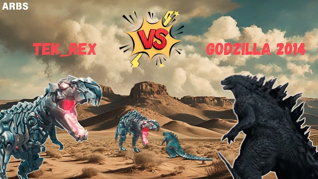 Evolved Godzilla 2014 Battle With Tek Rex and Family - Animal Revolt ...