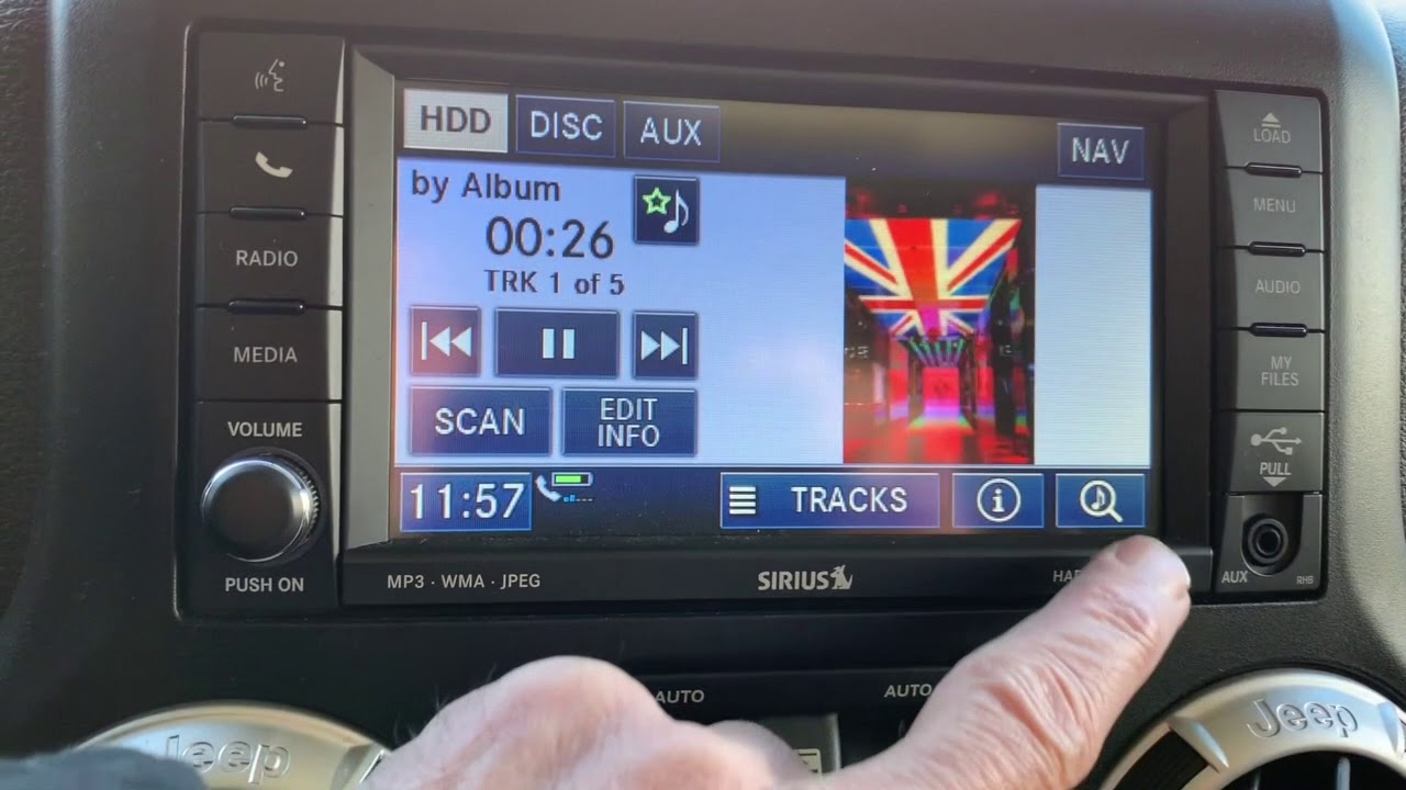 How to label songs on 430N Jeep radio Hard Drive. - YouTube