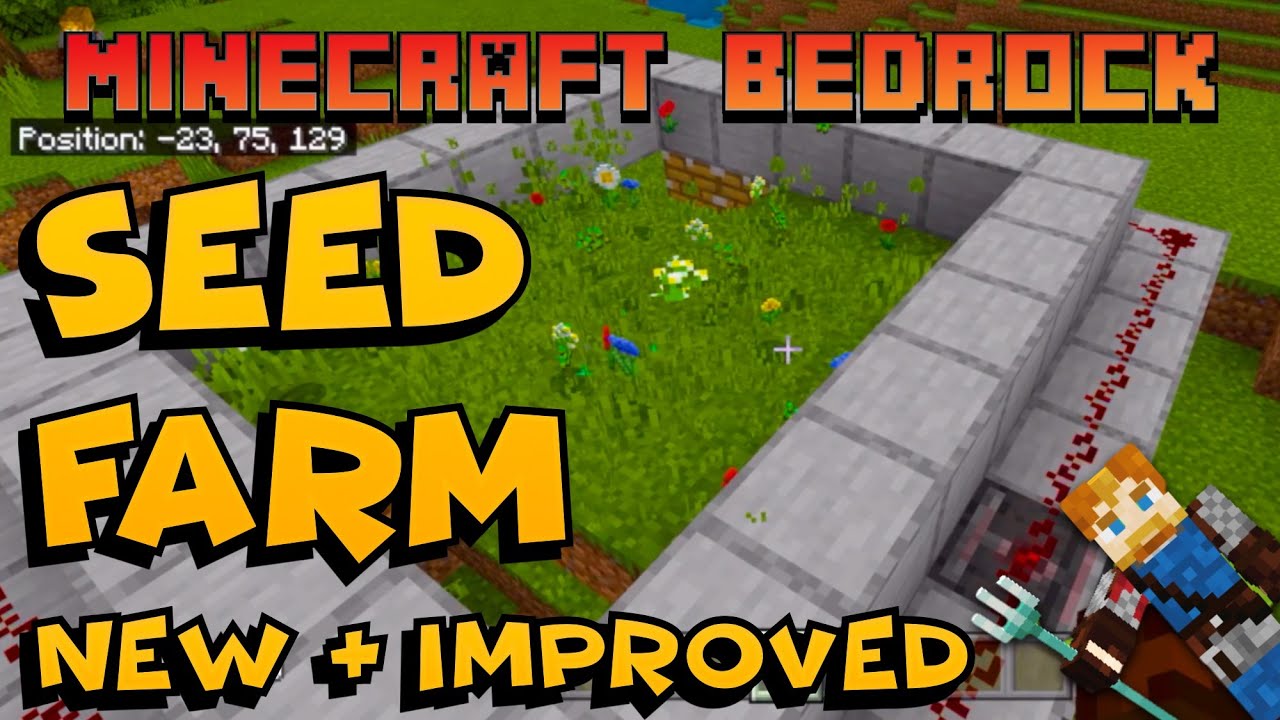 New and Improved Seed Farm: Minecraft Bedrock - YouTube