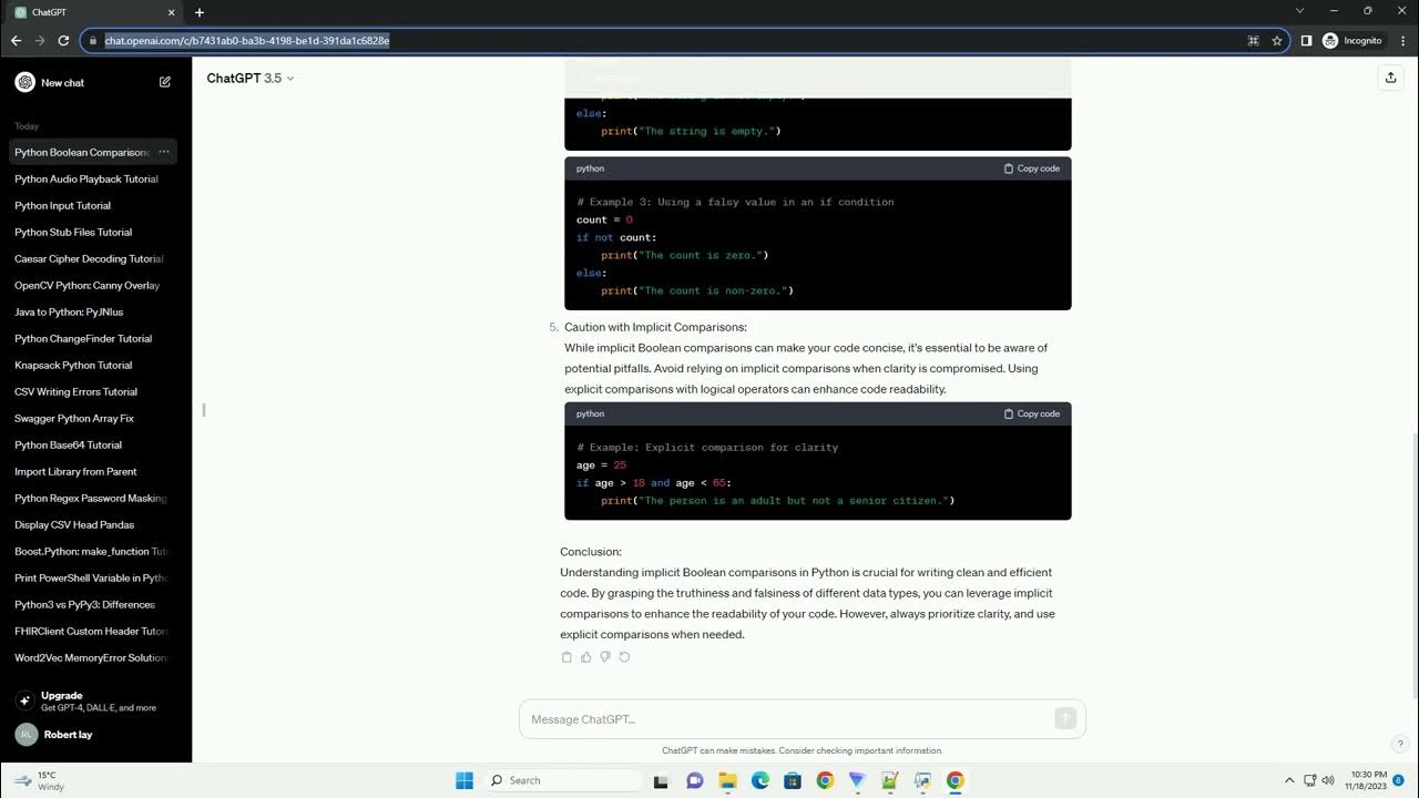 Python Implicit Boolean Comparisons Youtube