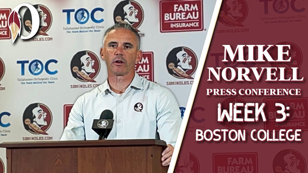FSU Football | Mike Norvell holds Boston College week press conference ...