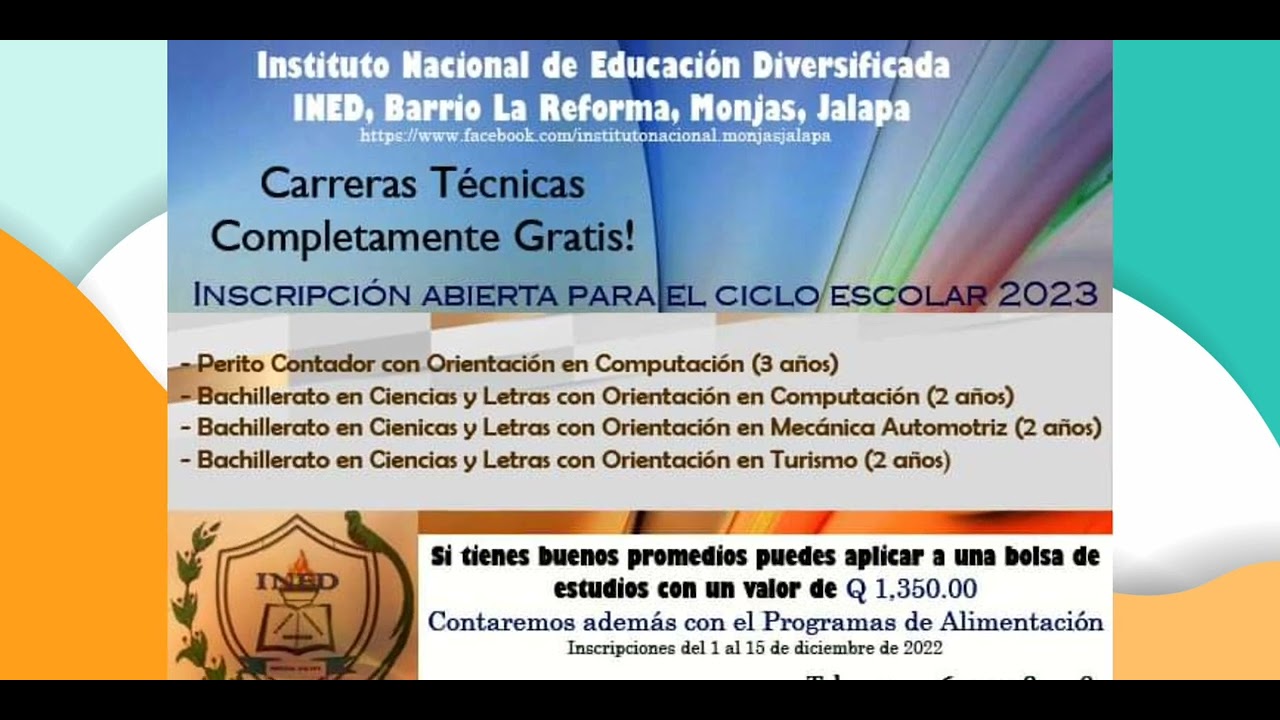 Instituto Nacional de Educación Diversificada INED Monjas, Jalapa - YouTube