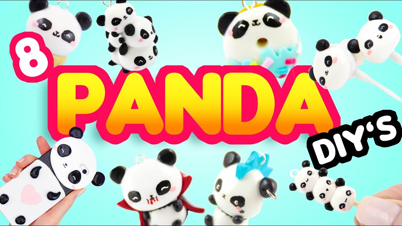 8 CUTE PANDA DIY’s - FUN Polymer Clay Compilation - YouTube