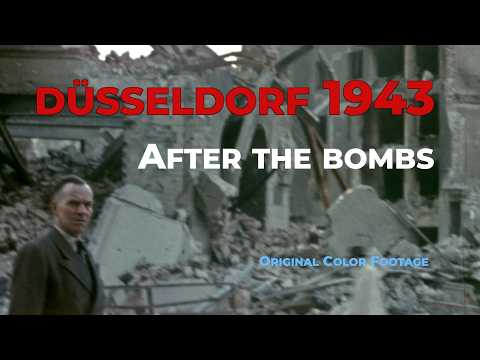 DÜSSELDORF 1943 | AFTER THE BOMBS | Rare Color Footage