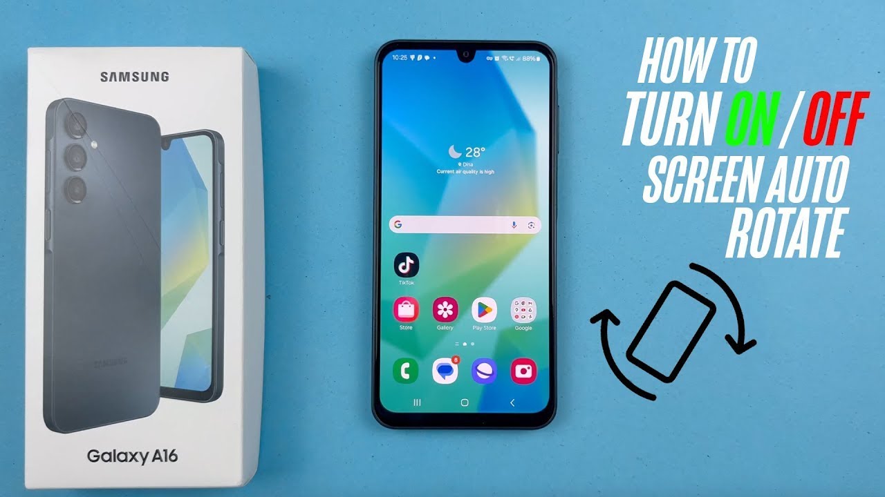 How To Turn On/OFF Screen Rotate On Samsung Galaxy A16 5G - YouTube