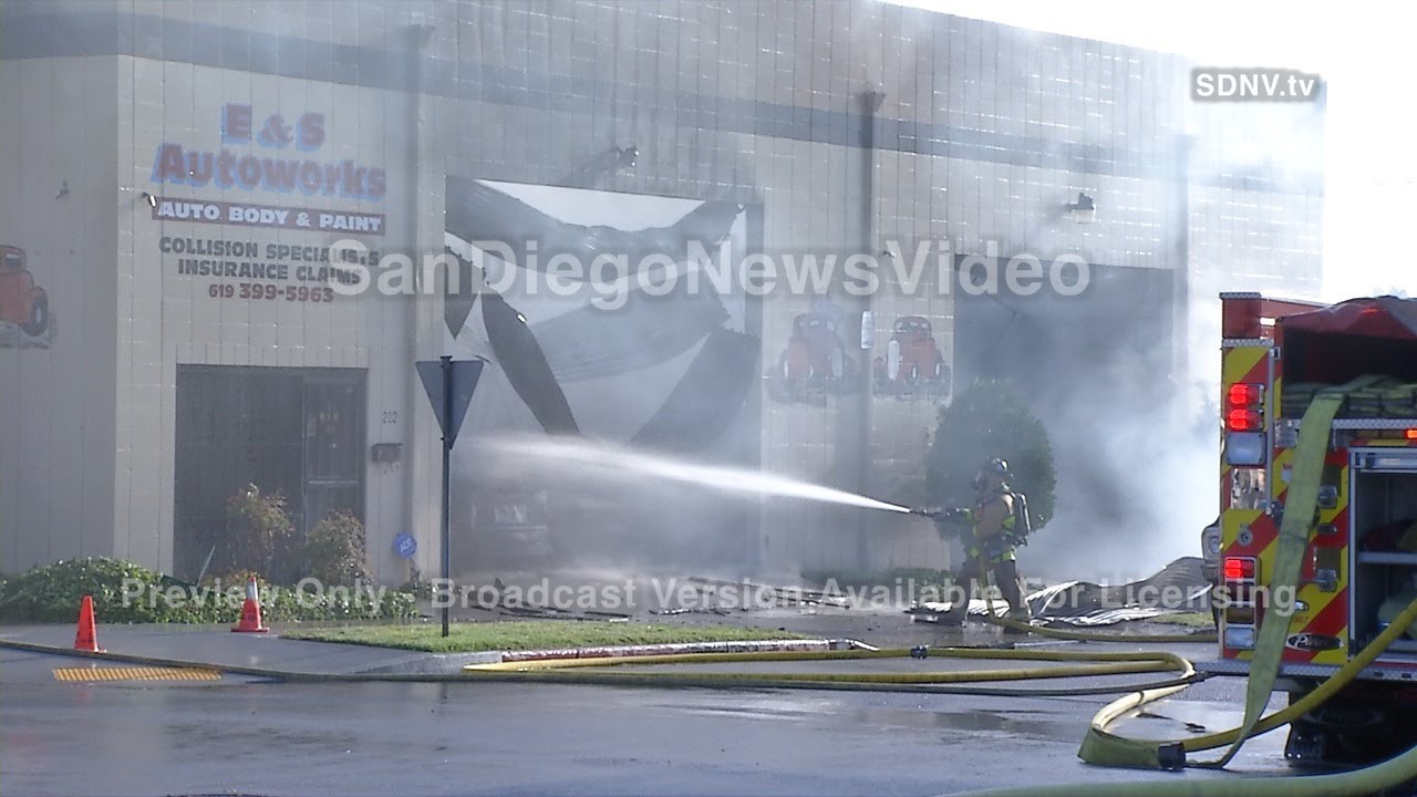 AUTO BODY SHOP DESTROYED BY 2ND ALARM FIRE, NATIONAL CITY - YouTube