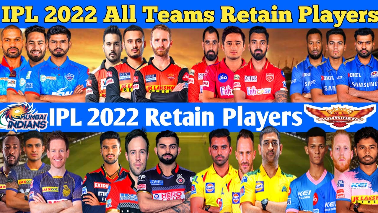 IPL 2022 - All Teams Retain Players IPL 2022 || RTM Card Players I ...