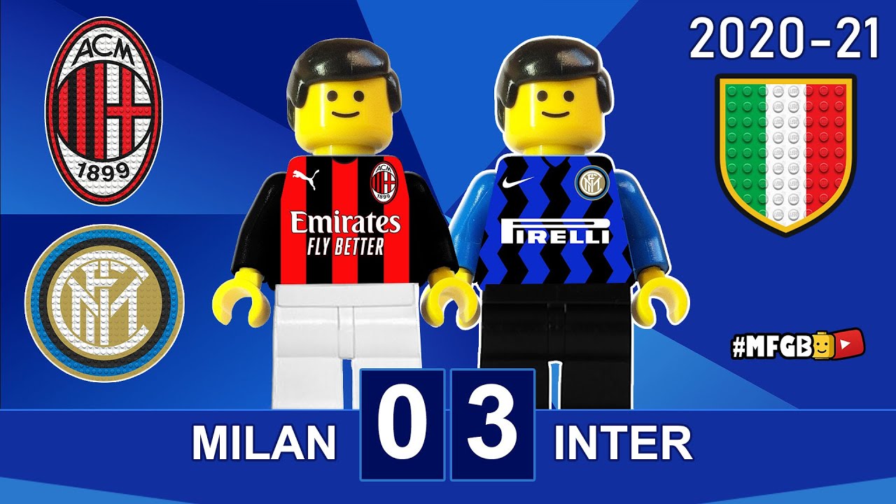 Milan vs Inter 0-3 • Serie A 2020/21 in Lego • Gol Sintesi Derby Milano ...