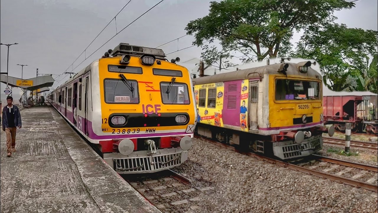 New vs Old EMU local train entry and exit. #train - YouTube