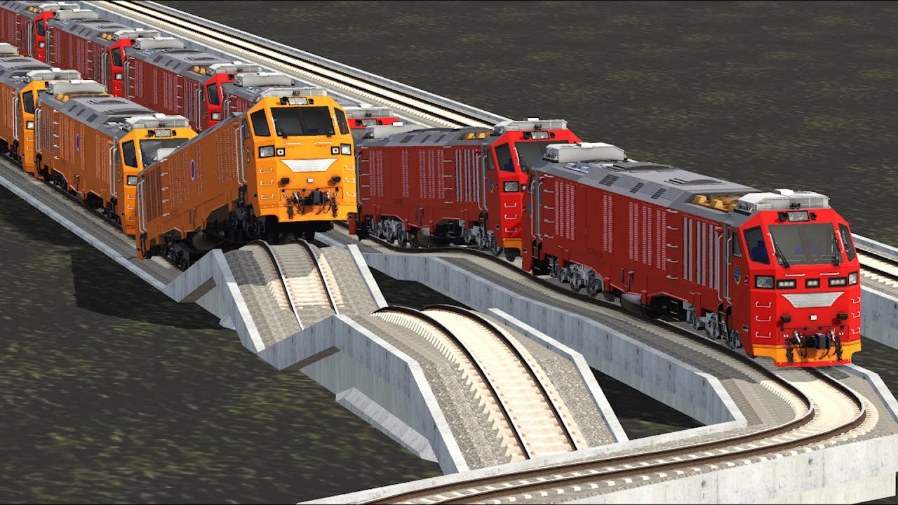 Train Passes CrossRoads Police Sleep Messy KERETA API MODERN - YouTube