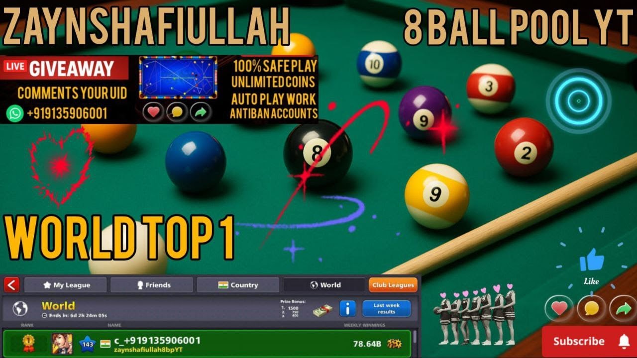 AK Loader 8 Ball Pool Latest Version Coins 100% Safe Transfer Account ...