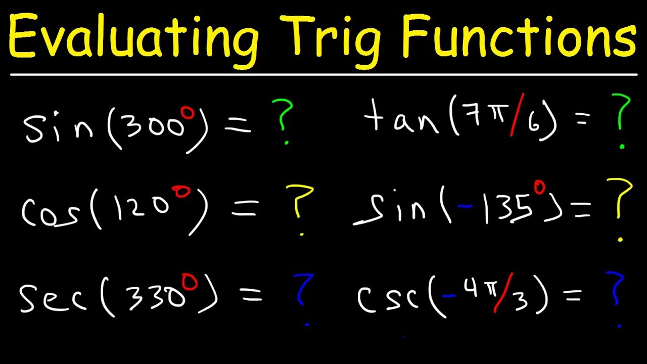 How To Use Reference Angles To Evaluate Trigonometric Functions YouTube