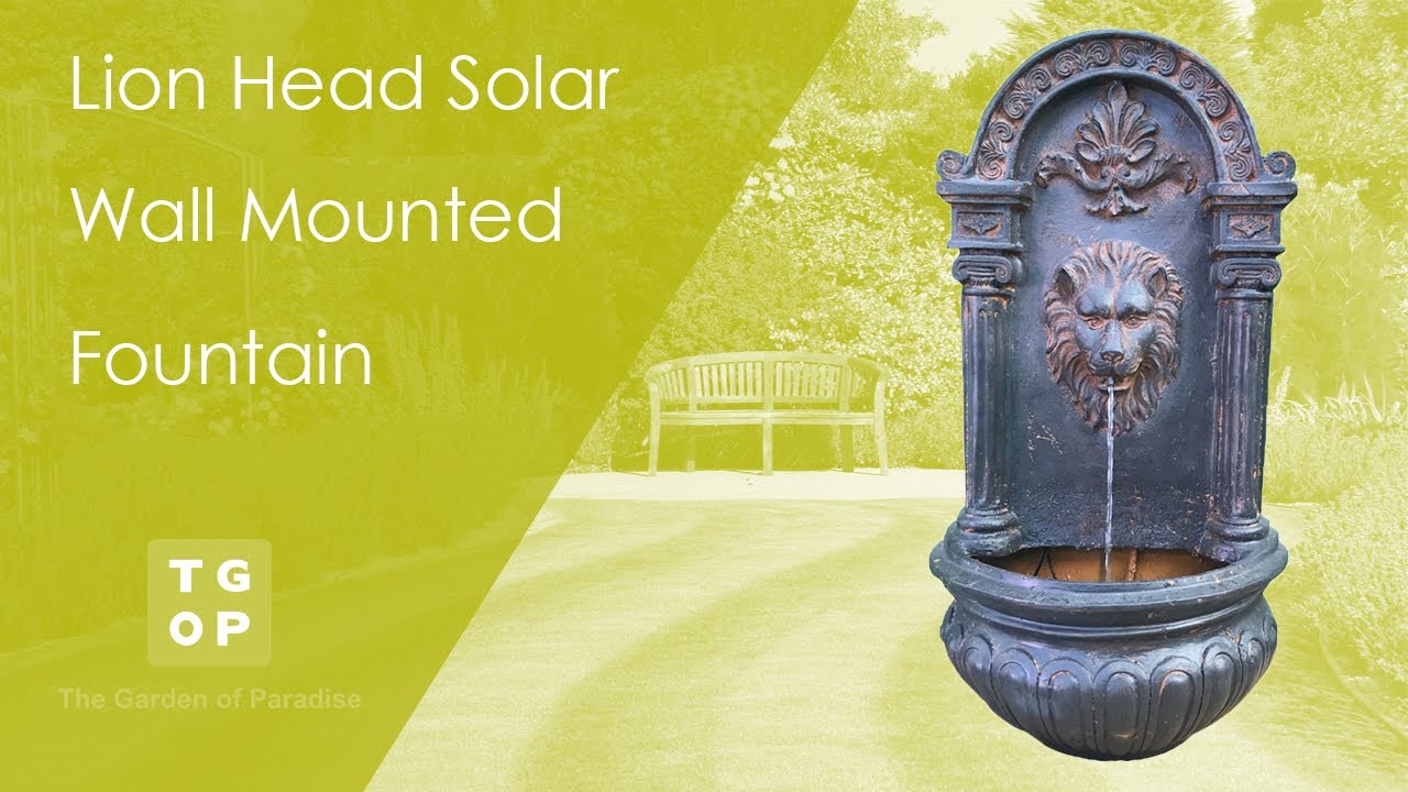 Lion Head Wall Mounted Solar Water Feature Fountain Australia Melbourne ...