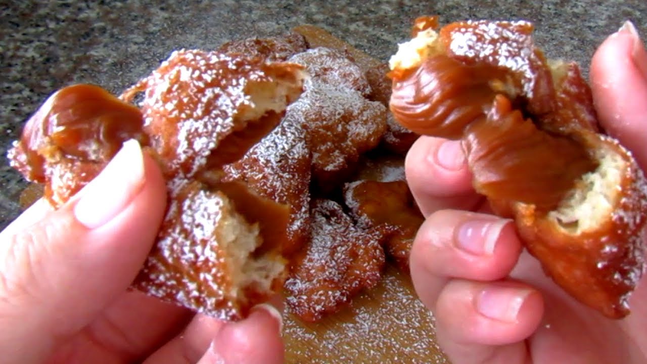 Stuffed Beignets (Caramel and Nutella) / JustAnya - YouTube