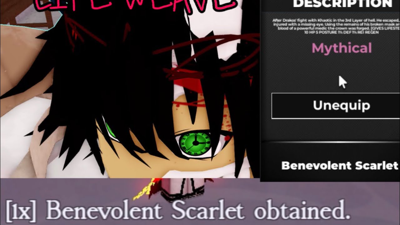 New Life Steal Hat Showcase (Benevolent Scarlet) Type Soul - YouTube