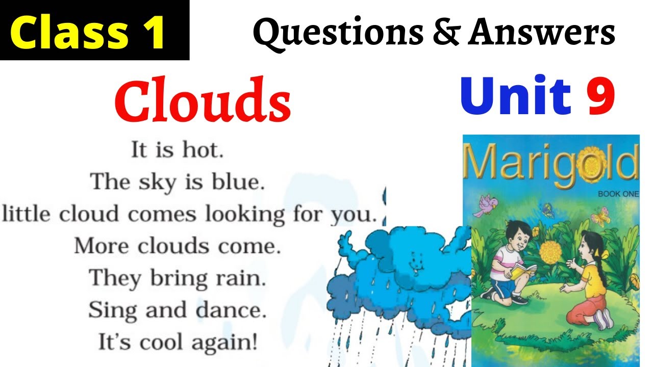 Clouds class 1 English | Questions Answers | Unit 9 Poem | NCERT ...