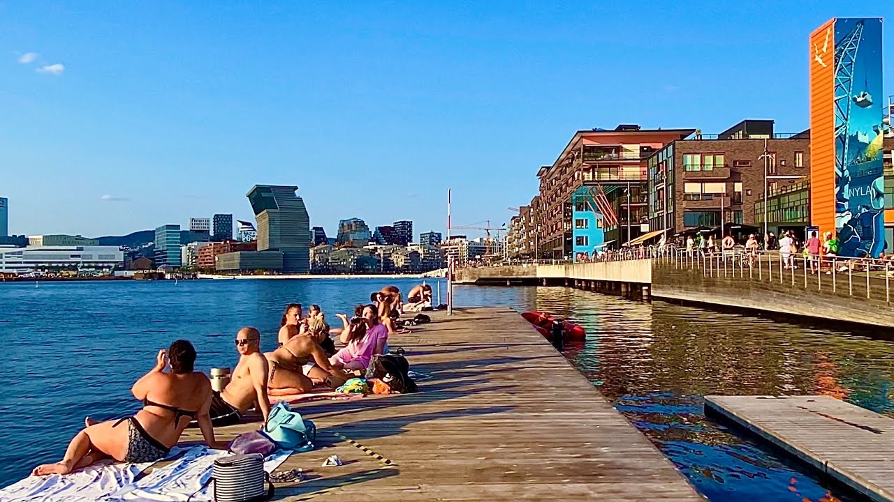 4K BEACH LIFE OSLO NORWAY 🔥🔥 Summer time #osloelsa67 - YouTube