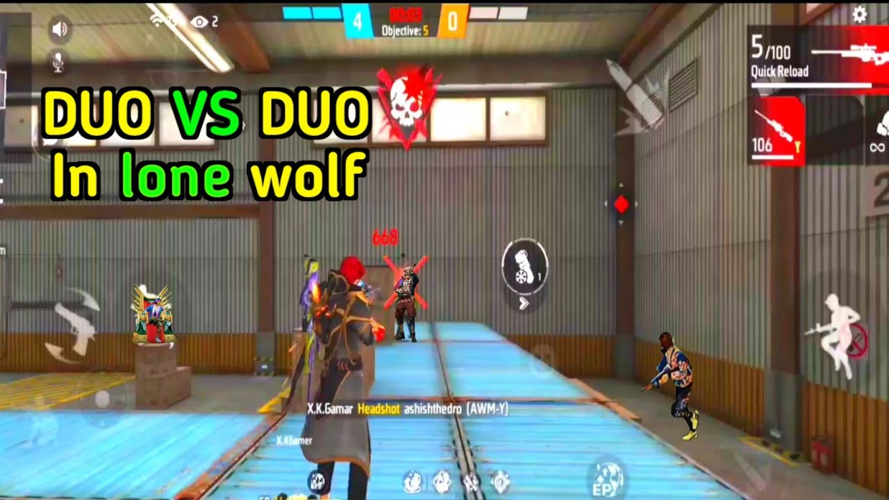 Free fire Duo vs Duo lone wolf 😃|| Lone wolf duo gameplay 😄|| FF lone ...