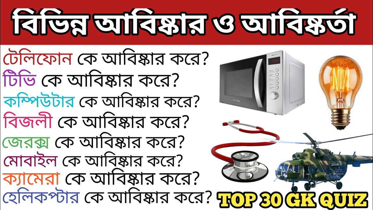 Names of various inventions and inventors - YouTube