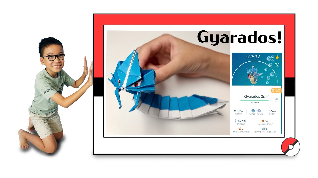 Origami Pokémon Gyarados ( Henry Pham) | 如何做折纸小精灵鲤鱼王 - YouTube