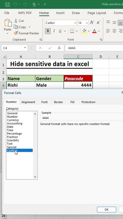 Hide sensitive data in excel #exceltutorial #exceltips #exceltricks #excel - YouTube