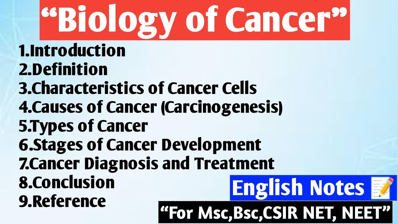 Biology of Cancer | Characteristics of Cancer Cell | Types of Cancer ...