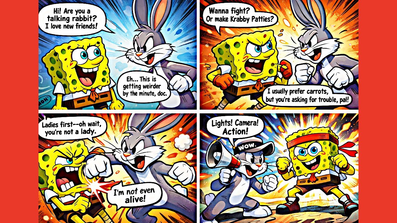 bugs Bunny verse SpongeBob, in a epic showdown - YouTube
