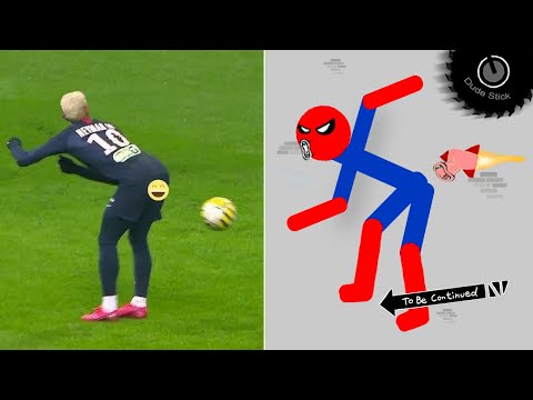 Real Football vs Stickman | Stickman Dismounting funny moments | Best Falls