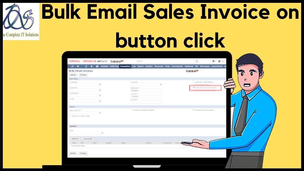 Bulk Email Sales Invoice on button click - YouTube