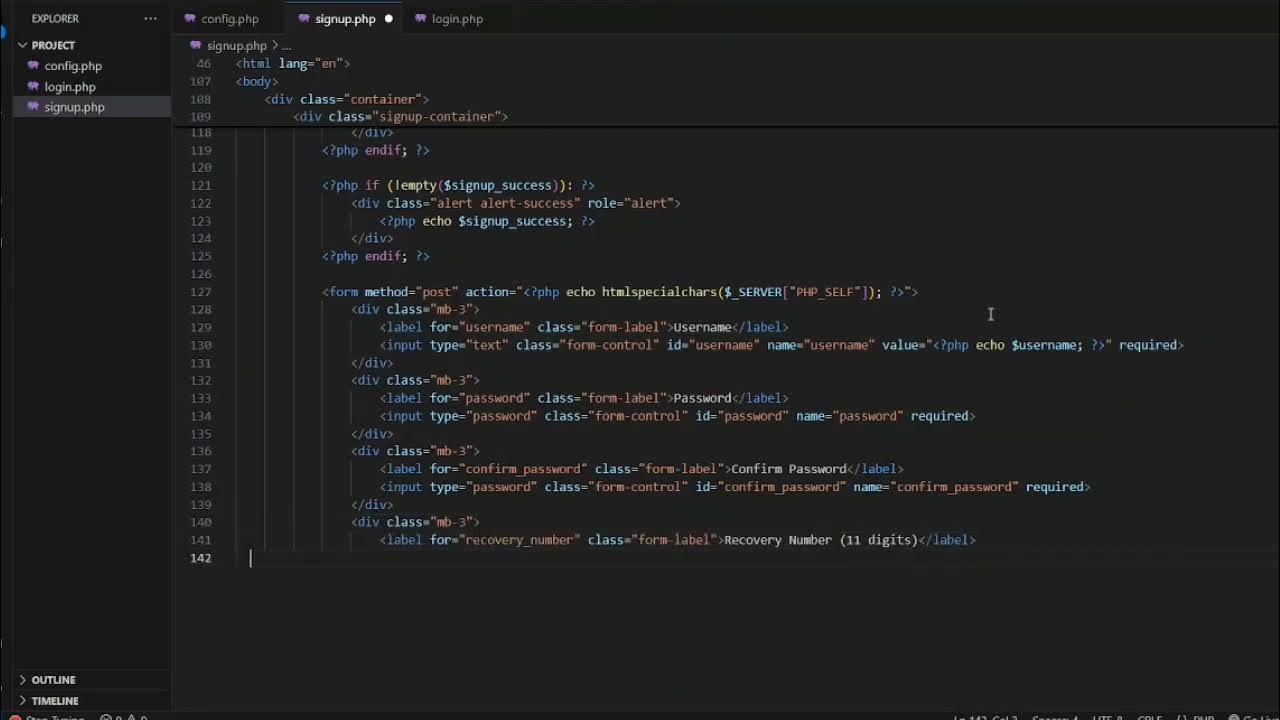 Creating LOGIN CREDENTIALS using PHP with HTML & CSS - YouTube