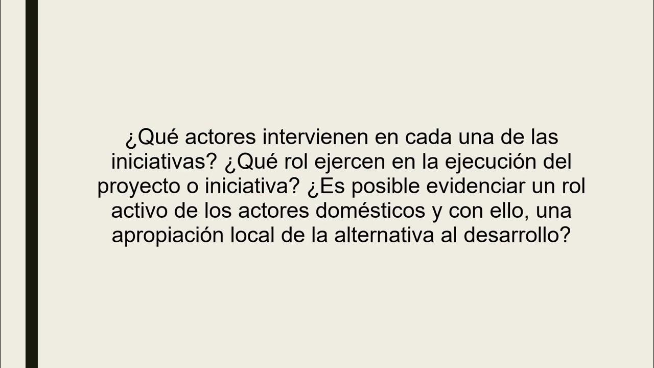 Análisis alternativa al desarrollo - YouTube