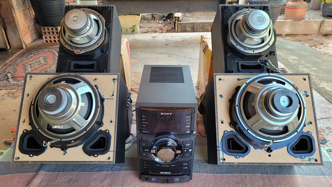 tamanho do imã dos falantes do Sony Gtr88 - YouTube