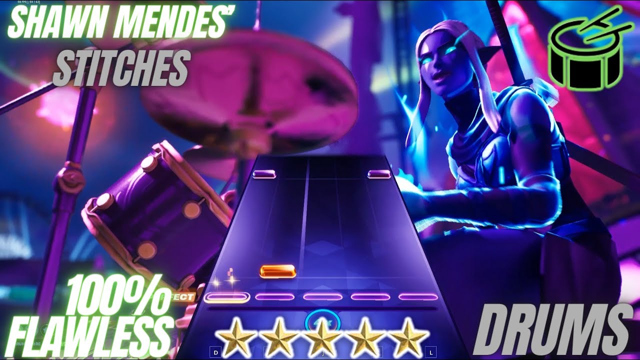 Fortnite Festival - Stitches | Expert Drums | 100% Flawless - YouTube