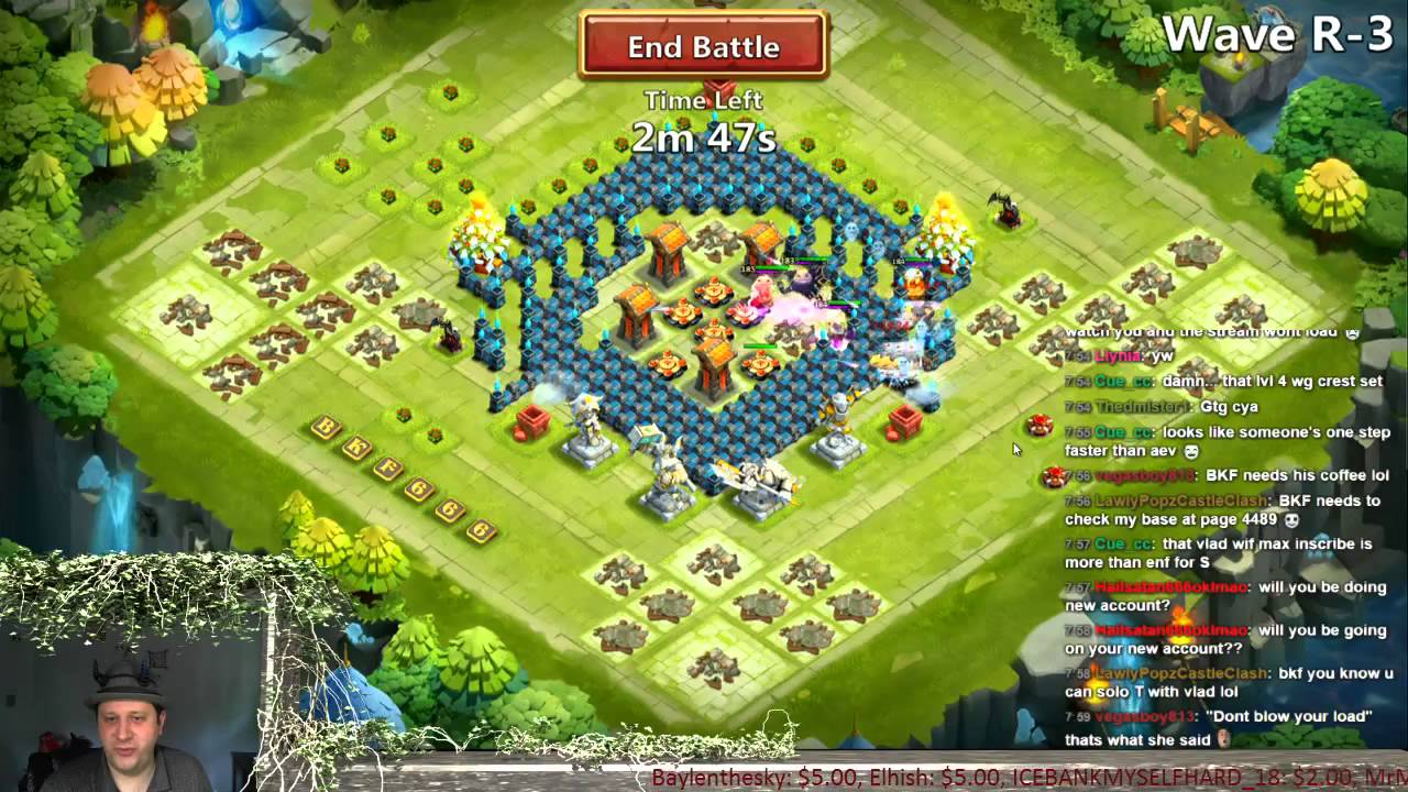 Castle Clash - Farming HBM R 4 & 6 Man Skull Knight Base Setup - YouTube