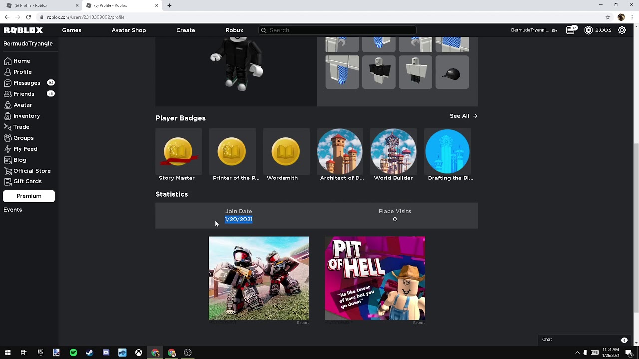 Weird Roblox Join Date Glitch - YouTube