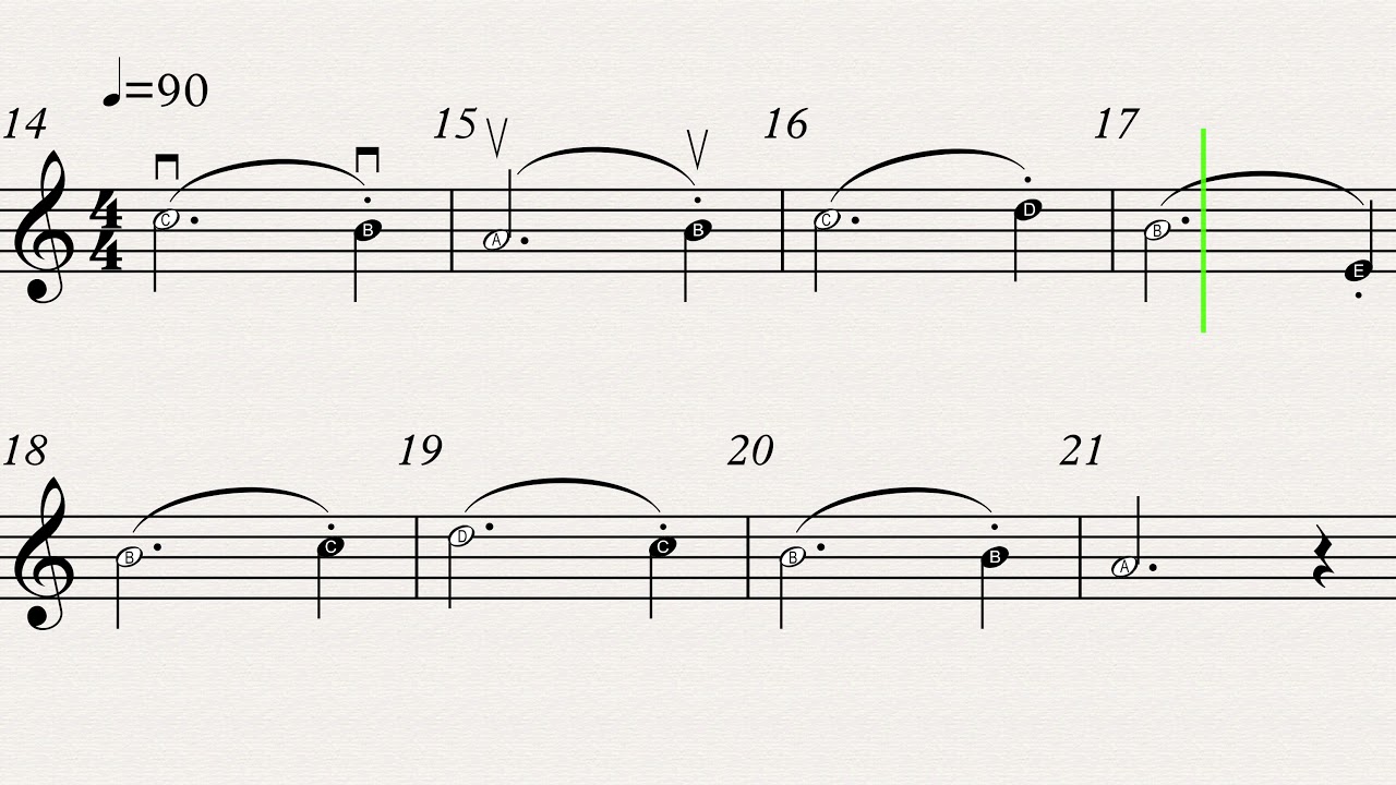 Moonlight Tango 1st violin 14 to 21 - YouTube