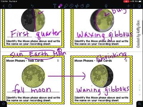 Moon phases task cards answers - YouTube