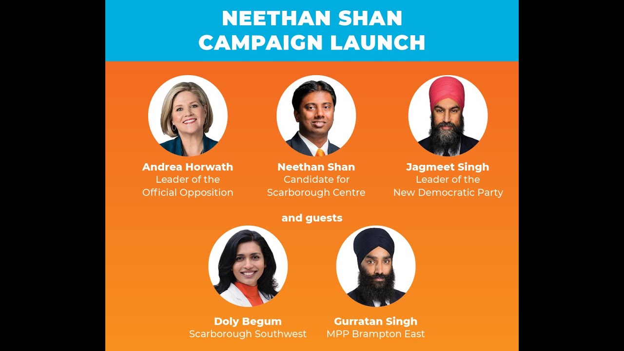 Ontario NDP Candidate for Scarborough-Centre Neethan Shan Campaign ...